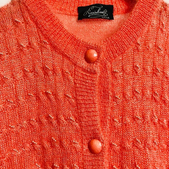 Vintage | Sweaters | Rainbow Lucca Sweater Orange Apricot Soft Cable ...